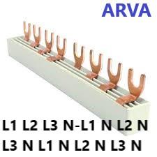 Kamgeleider PEI44216F24 4-2 L1 L2 L3 N * L1- N -L2- N- L3- N 80A 16mm² voor 24 modules /M ...